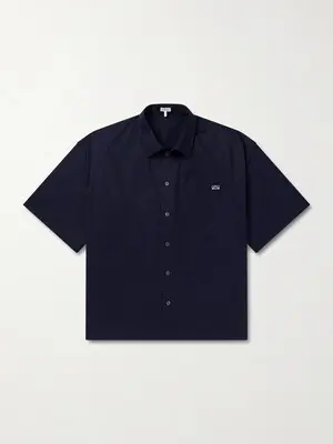 Loewe Anagram-embroidered Cotton-twill Shirt - Blue