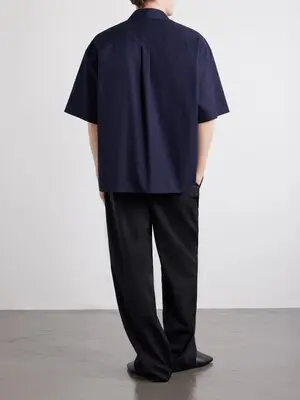 Loewe Anagram-embroidered Cotton-twill Shirt - Blue