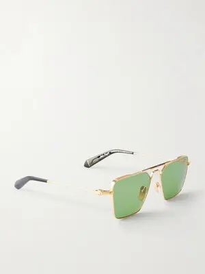 JACQUES MARIE MAGE Nellcôte Square Frame Metal Sunglasses - Silver