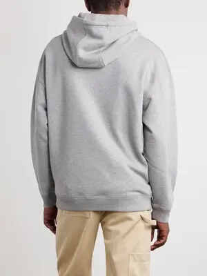 Loewe Anagram-embroidered Cotton-fleece Hoodie - Gray