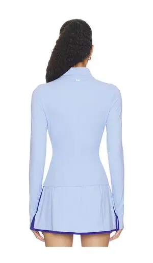 Splits59 Tess Rigor Half Zip Waist Length Top In Baby Blue