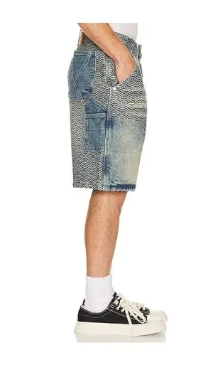 RYOKO RAIN Seigaiha Denim Shorts