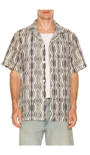 Oas Zefi Cuba Shirt In Brown - Dk-blue