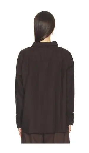Donni. The Linen Relaxed Shirt In Brown