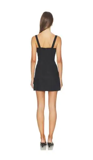 Good American The Structured Linen Mini Dress In Black
