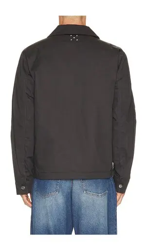 POP TRADING COMPANY Full Zip Worker Jacket In Black