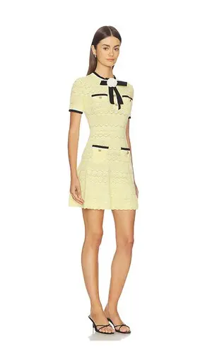 SELF-PORTRAIT Pointelle Knit Mini Dress