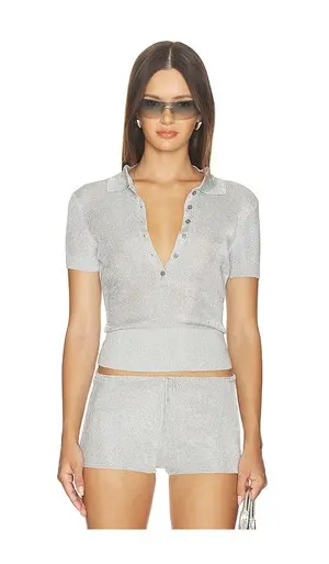GUIZIO Mateo Polo Top In Metallic