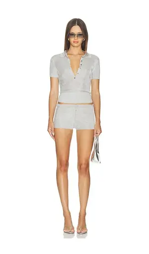 GUIZIO Mateo Polo Top In Metallic