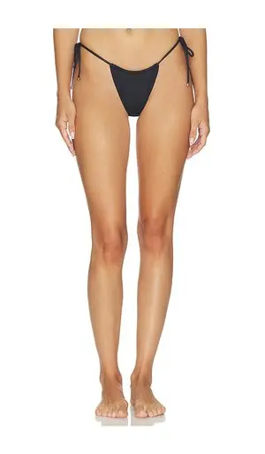 SKIMS Classic Swim Medallion Tie Side Bikini Bottom In Black - Obsidian