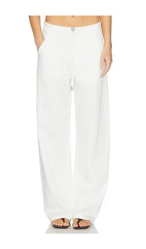 Lna Dusty Soft Denim Pant In White