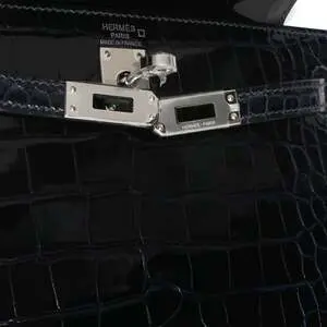Hermès Sellier Kelly 25 Handbag In Shiny Alligator - Blue