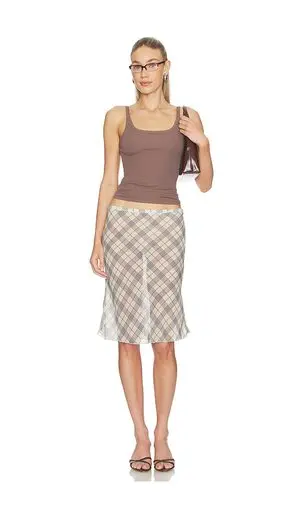 Lna Spence Rib Tank In Brown