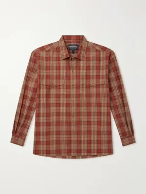 FRIZMWORKS FrizmWORKS - Checked Cotton Shirt - Men - Orange - S Orange