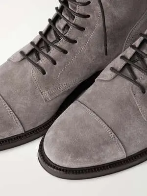 Brunello Cucinelli Suede Derby Boots