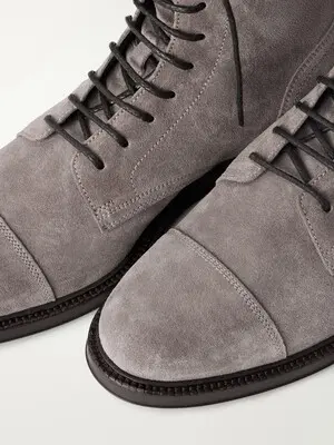 Brunello Cucinelli Suede Derby Boots