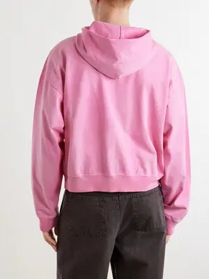 424 Academy Logo-appliquéd Cotton-jersey Zip-up Hoodie