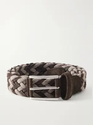 Anderson's 3.5 Cm Suede-trimmed Woven Belt