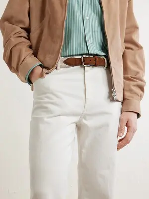 Anderson's 3.5 Cm Leather-trimmed Woven Belt