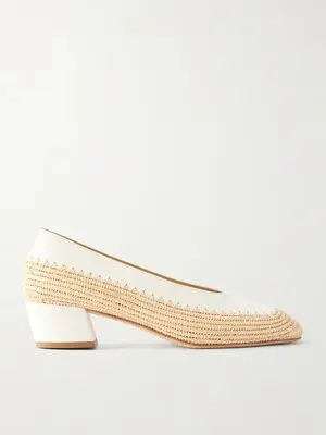 Gabriela Hearst Strength' Raffia And Suede Pumps - Neutrals