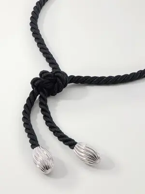 JULIETTA Rhodium-plated, Shell, Resin And Cord Necklace