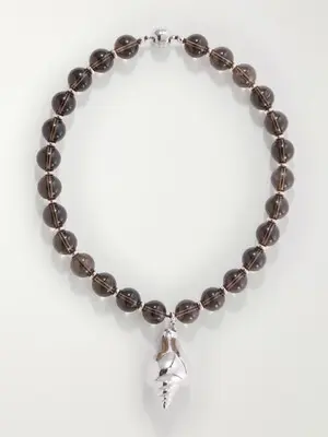 JULIETTA Eos Rhodium-plated Quartz Necklace - Brown