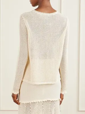 Escvdo Crochet Cotton Blouse