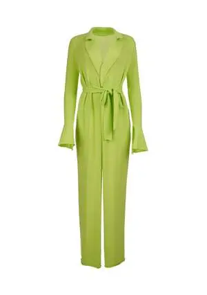 SEROYA Venetia Cardigan With Detachable Wrap Tie - Lime