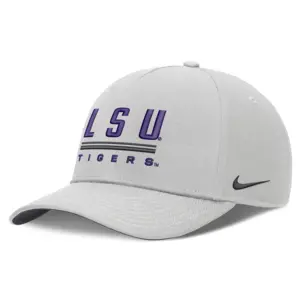 Nike Lsu Sideline Practice Rise Dri-fit College Adjustable Hat - Grey
