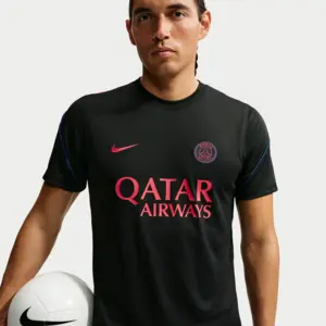 Nike Paris Saint-germain Strike Soccer Dri-fit Short-sleeve Top - Black