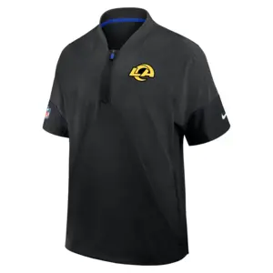 Nike Los Angeles Rams Nfl 1/2-zip Short-sleeve Hooded Jacket - Black