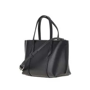 Tory Burch Perry Mini Shopping Bag In Grained Leather - Black