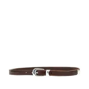 Our Legacy Leather Belt With Silver-finished Buckle - Brown