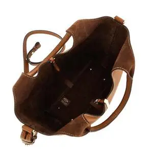 TOD'S Leather Small Shopping Tote Bag - Brown