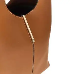 TOD'S Leather Small Shopping Tote Bag - Brown