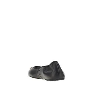 Tory Burch Reva Nappa Leather Ballerinas With Gold-finished Medallion - Black