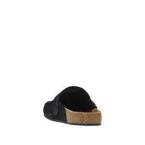 Tory Burch Mellow Suede Mules With Gold-finished Buckle - Black