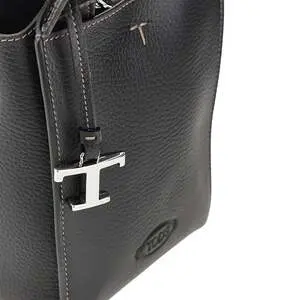 TOD'S Grained Leather Micro Tote Bag - Black