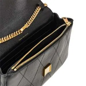 Tory Burch Quilted Leather Charlie Bag With Chain - Black