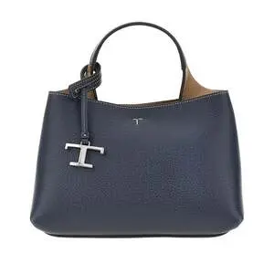 TOD'S Grained Leather Micro Shopping Bag - Blue