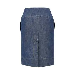 Fendi Chambray Skirt With Leather Tabs