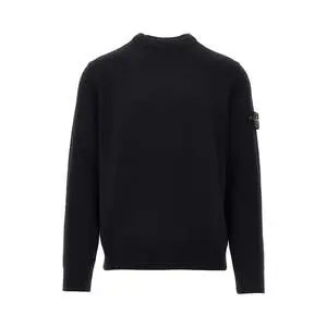 Stone Island Virgin Wool Crewneck Weater - Black
