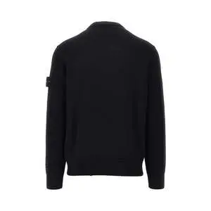 Stone Island Virgin Wool Crewneck Sweater - Black