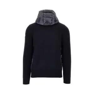 Moncler Padded Nylon And Wool Cardigan - Blue