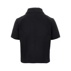 Saint Laurent Cropped Polo Shirt - Black