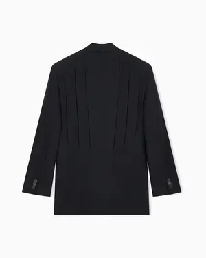 Giorgio Armani Blazer In Crepe Silk Cady With Wide Lapels And Pleated Back
