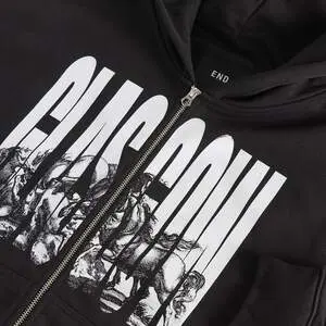 END. Glasgow Zip Hoodie With Graphic Print