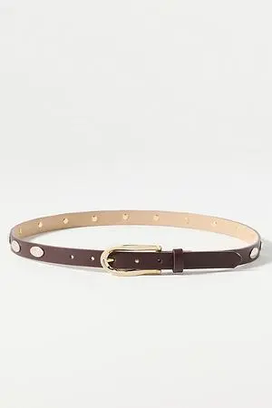 Streets Ahead Oval Studded Belt - Coffee