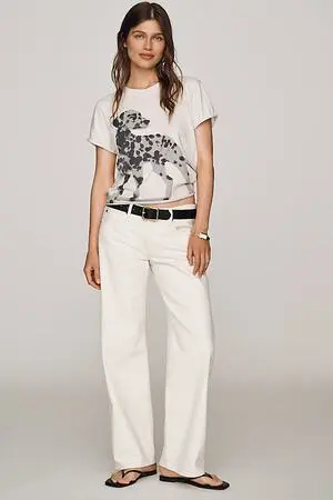 Maeve Caitlin Cotton Boxy Tee With Joanna Layla Print - Dalmation