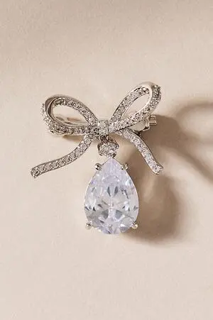 Nadri Ceremony Bow Lapel P - Silver